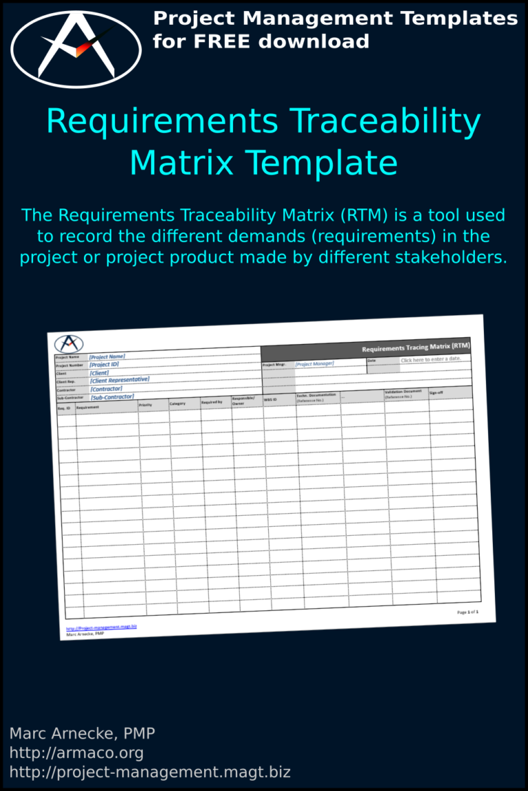 Download Requirements Traceability Matrix Template – World of Project ...